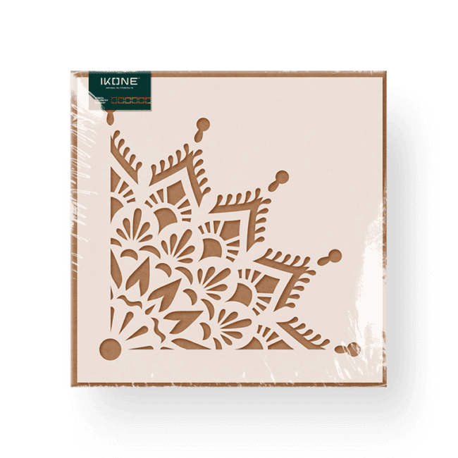 Sablon Mandala Concentric Shutter 30x30cm, 50x50cm, 80x80cm - Stencil-Ikone